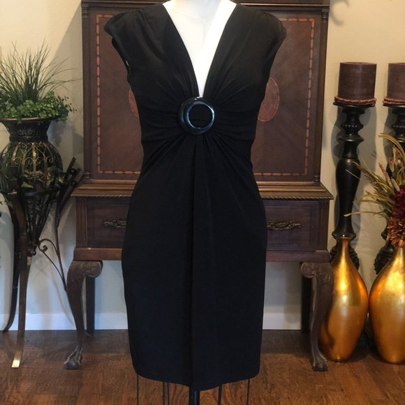 Cache | Dresses | 434 Plunging Neckline Dress By Cache | Poshmark